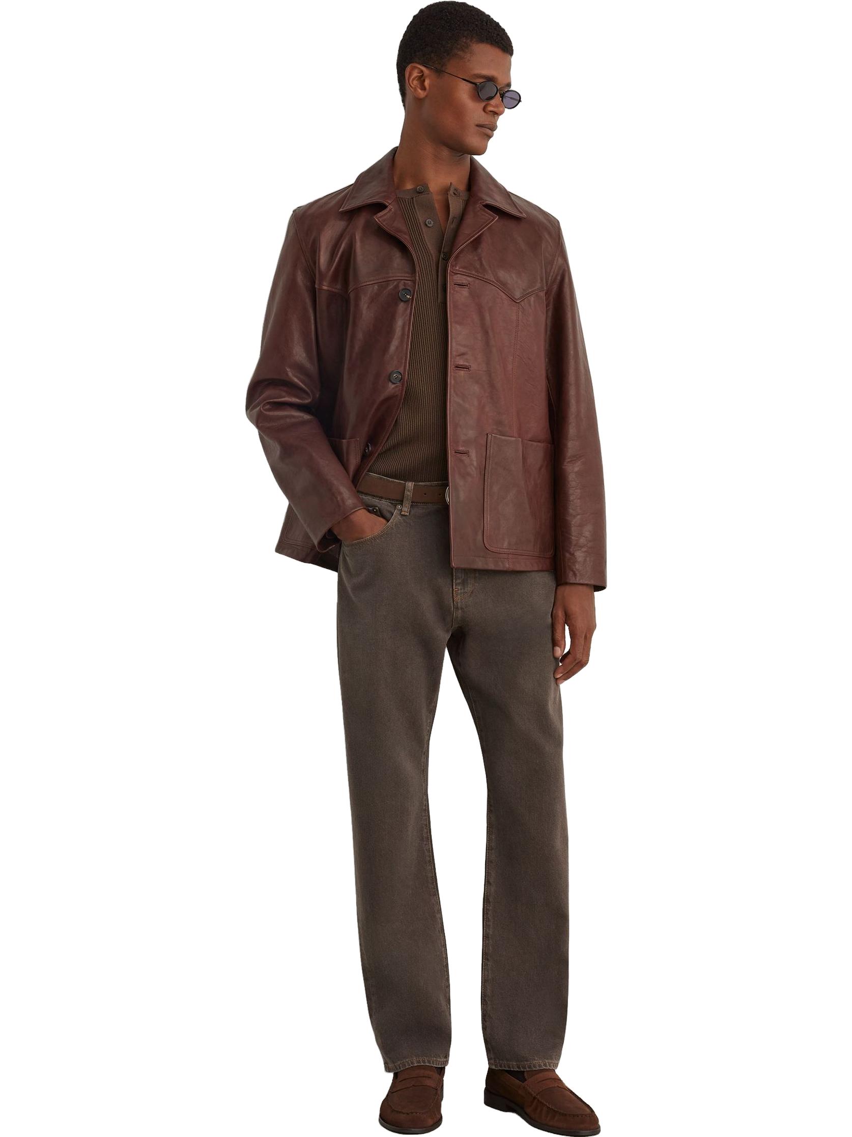 REISS Hendrix Yarn-Dyed Relaxed Straight-Leg Jeans